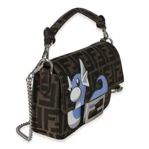 Fendi Ff Jacquard Fabric Dratini Baguette Bag