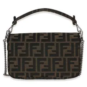 Fendi Ff Jacquard Fabric Dratini Baguette Bag