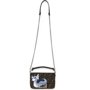Fendi Ff Jacquard Fabric Dratini Baguette Bag