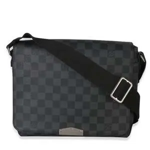 LOUIS VUITTON Damier Graphite Canvas District Pm Messenger Bag - Black