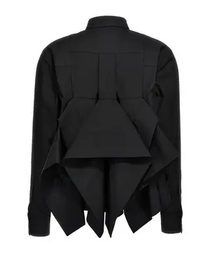 Sacai Poplin Long-sleeved Shirt With Back Flounces