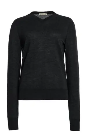 THE ROW Ondre Cashmere-silk V-neck Sweater - Grey