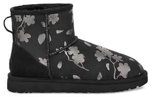 UGG Classic Mini Floral Foil Boots - Black