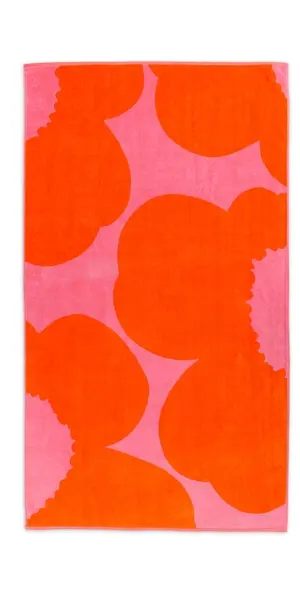 Marimekko Iso Unikko Bath Towel - Pink/orange Red