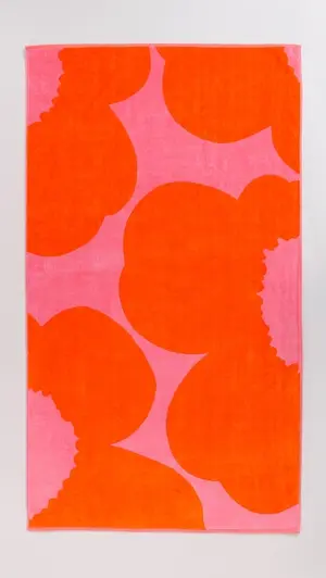 Marimekko Iso Unikko Bath Towel - Pink/orange Red