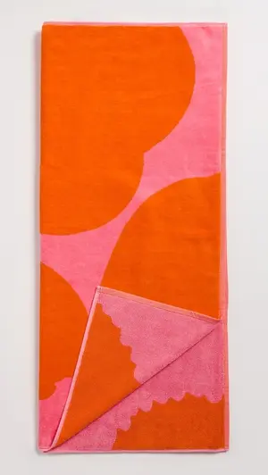 Marimekko Iso Unikko Bath Towel - Pink/orange Red