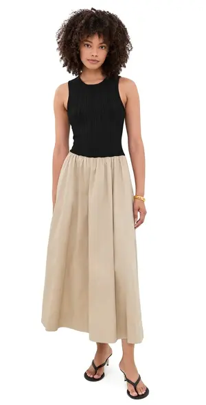 FAVORITE DAUGHTER The Lennon Dress - Black/khaki