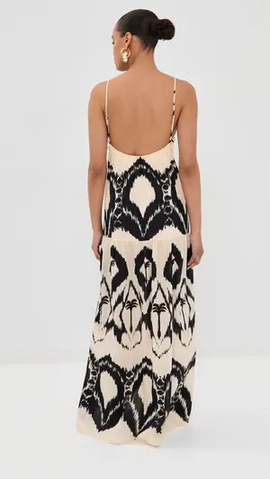 Johanna Ortiz Zea Palm Maxi Dress - Ecru/black