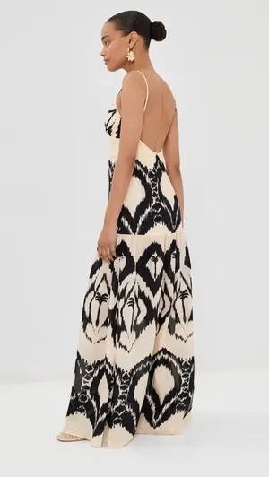 Johanna Ortiz Zea Palm Maxi Dress - Ecru/black