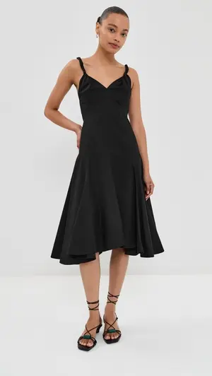 Proenza Schouler Leo Dress In Classic Cotton Shirting - Black