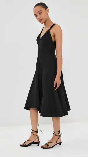 Proenza Schouler Leo Dress In Classic Cotton Shirting - Black