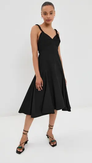 Proenza Schouler Leo Dress In Classic Cotton Shirting - Black