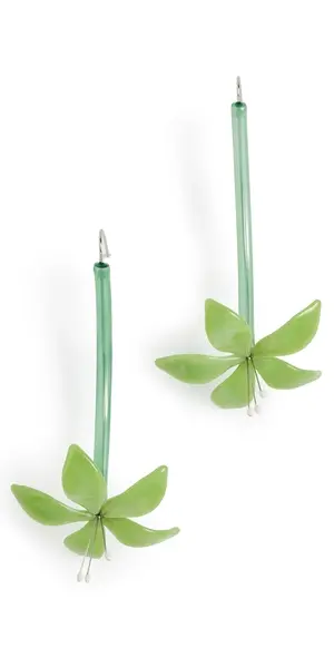 Tory Burch Curiosity Flower Earrings - Mint