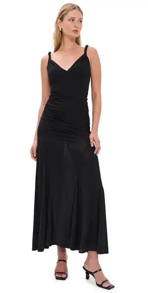 Strapless Mesh Drop-Waist Maxi Dresses