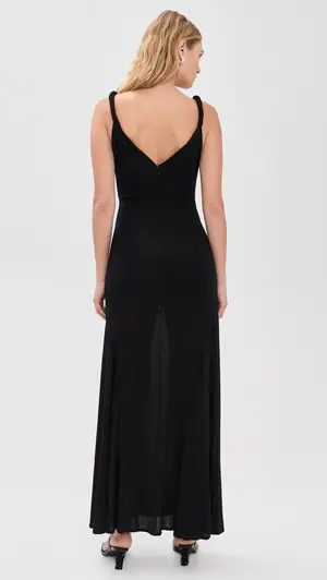 Alice + Olivia Bianca Asymmetrical Godet Midi Dress