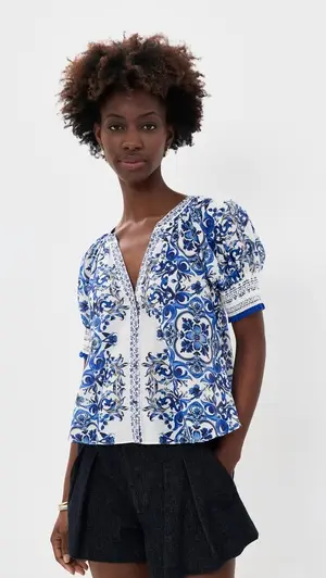 Alice + Olivia Thalia Button-down Blouse