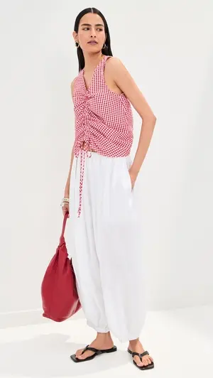 LE BOP Sleeveless Fallon Top - Red Check