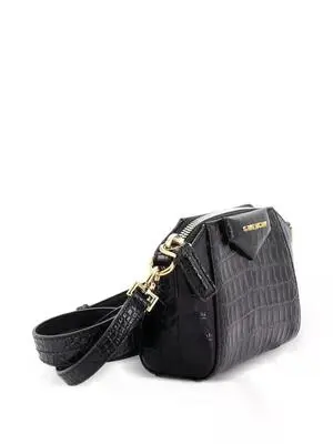 Givenchy Antigona Crocodile Embossed Leather Nano Crossbody Bag - Black