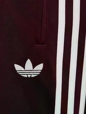 Adidas Firebird Logo-embroidered Side-stripe Track Pants - Red