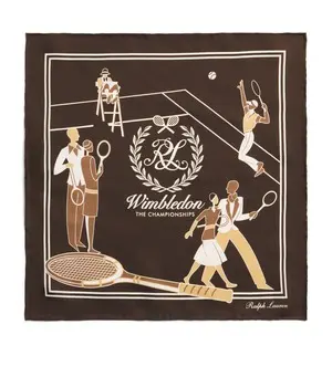 Ralph Lauren Purple Label X Wimbledon Silk Pocket Square - Brown