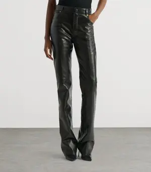Balmain Slim Leather Trousers