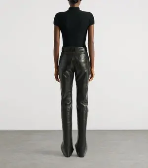 Balmain Slim Leather Trousers