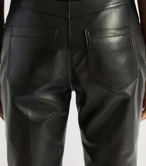 Balmain Slim Leather Trousers