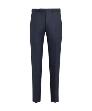 Zegna Creased Wool Casual Trousers - Black