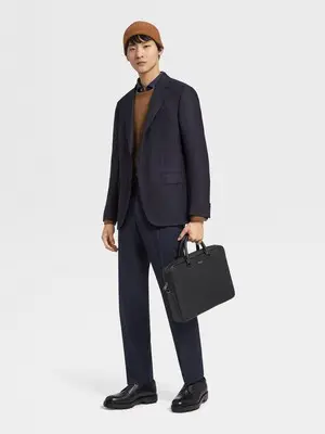 Zegna Creased Wool Casual Trousers