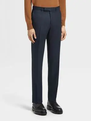 Zegna Creased Wool Casual Trousers