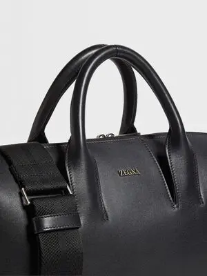 Zegna Logo Detailed Top Handle Briefcase