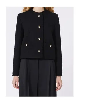 Max Mara Agami Cropped Jacket - Black