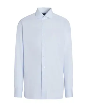 Zegna Micro Striped Long-sleeved Shirt - White