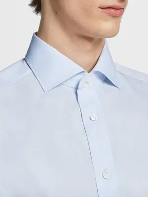 Zegna Micro Striped Long-sleeved Shirt