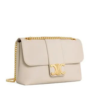 Celine Medium Victoire Bag In Supple Calfskin With Gold Finishes