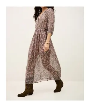Ba&sh Printed V-neck Midi Dress
