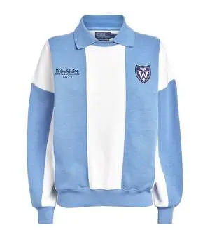 Polo Ralph Lauren Wimbledon Embroidered Cotton Blend Sweatshirt - Blue