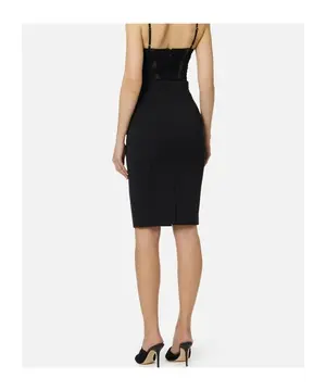 Elisabetta Franchi Midi Skirt With Logo Detail