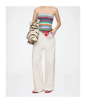 GANNI Scarf In Striped Crochet - Color