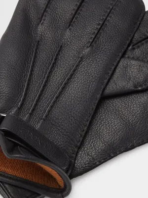 Zegna Logo-embossed Leather Gloves