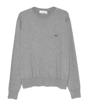 VIVIENNE WESTWOOD Orb Embroidered Crewneck Jumper - Grey