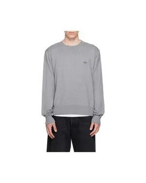 VIVIENNE WESTWOOD Orb Embroidered Crewneck Jumper - Grey