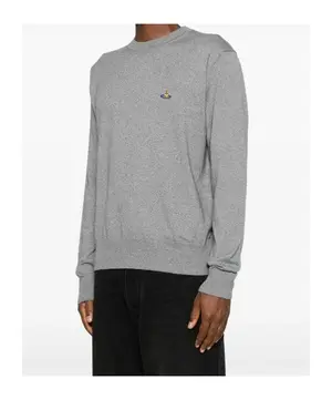VIVIENNE WESTWOOD Orb Embroidered Crewneck Jumper - Grey