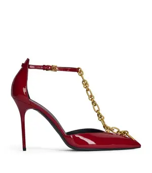 Balmain Patent Leather Sync Heeled Sandals 95