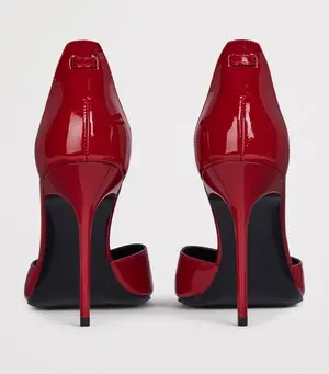 Balmain Patent Leather Sync Heeled Sandals 95