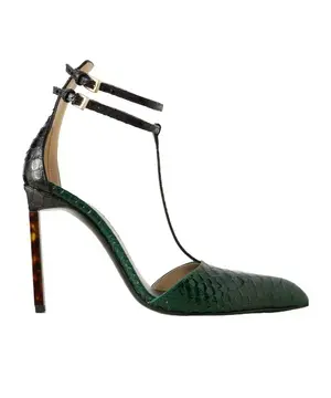 TOM FORD T-strap Pointed Toe Pumps - Emerald
