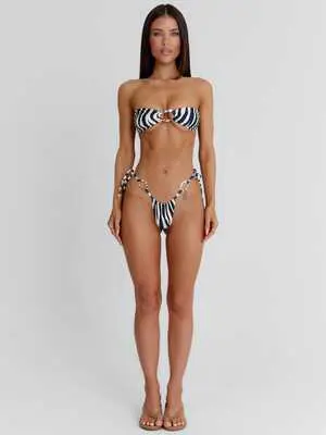 OUTCAST Jaylla Zebra Bikini Top - Print