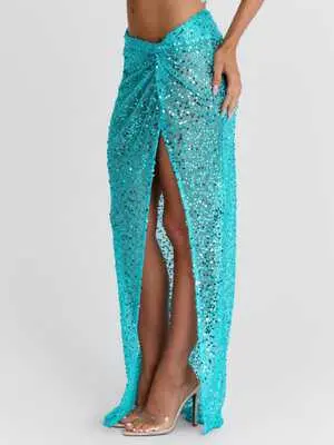 OUTCAST Harrper Maxi Skirt Turquoise