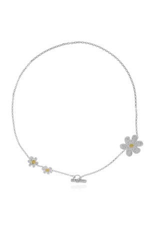 Marni Necklace With Shimmering Crystals - Silver