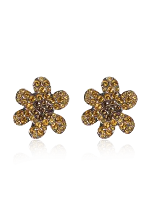 Marni Earrings With Shimmering Crystals - Silver